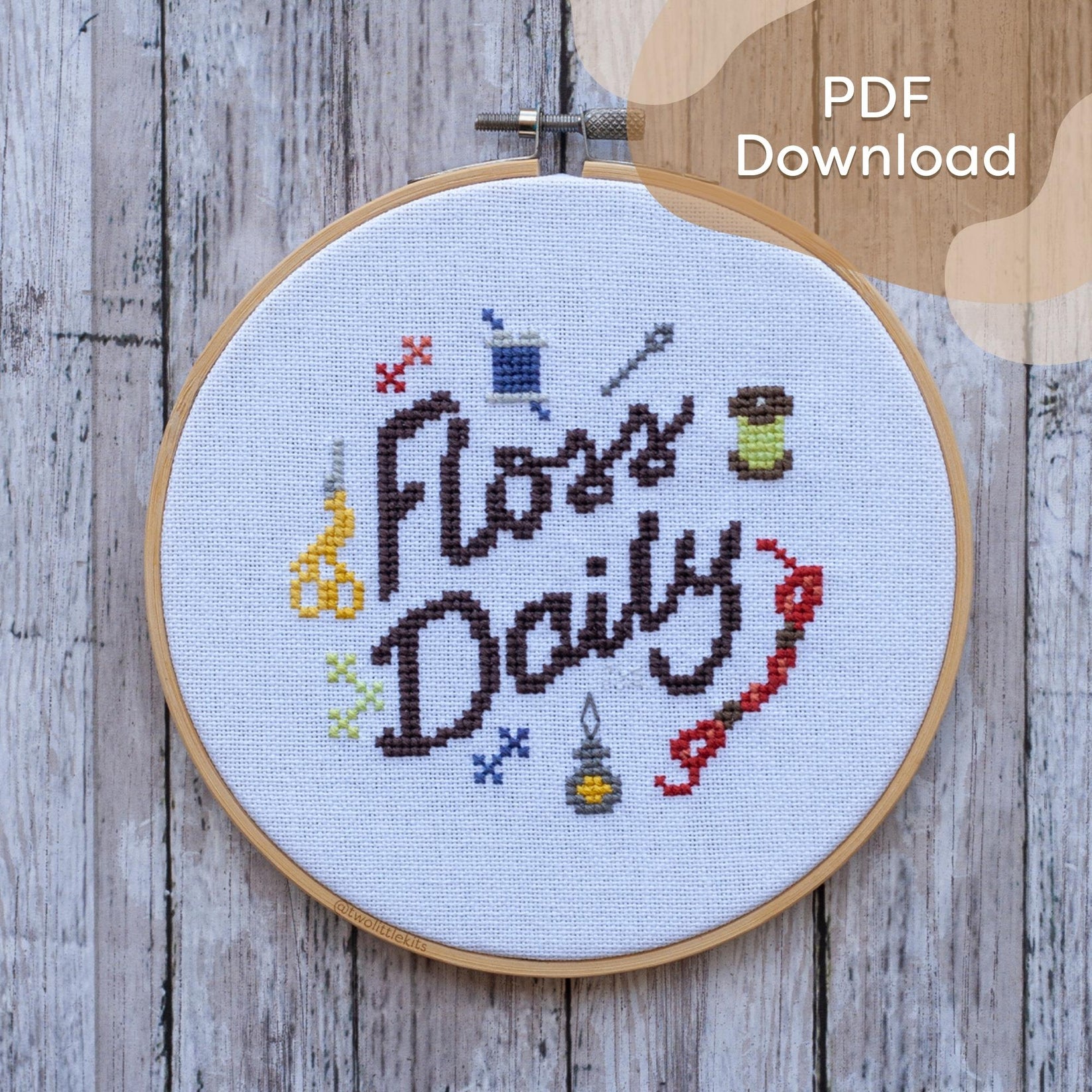 Cross-Stitch Pattern - "Floss Daily"