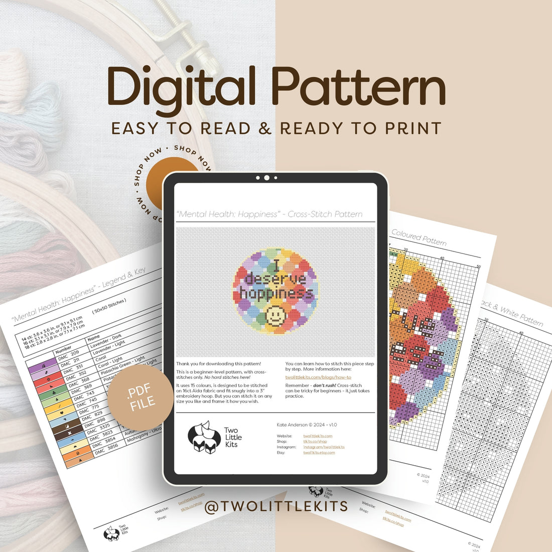 "Mental Health: Happiness" - Cross-Stitch Pattern