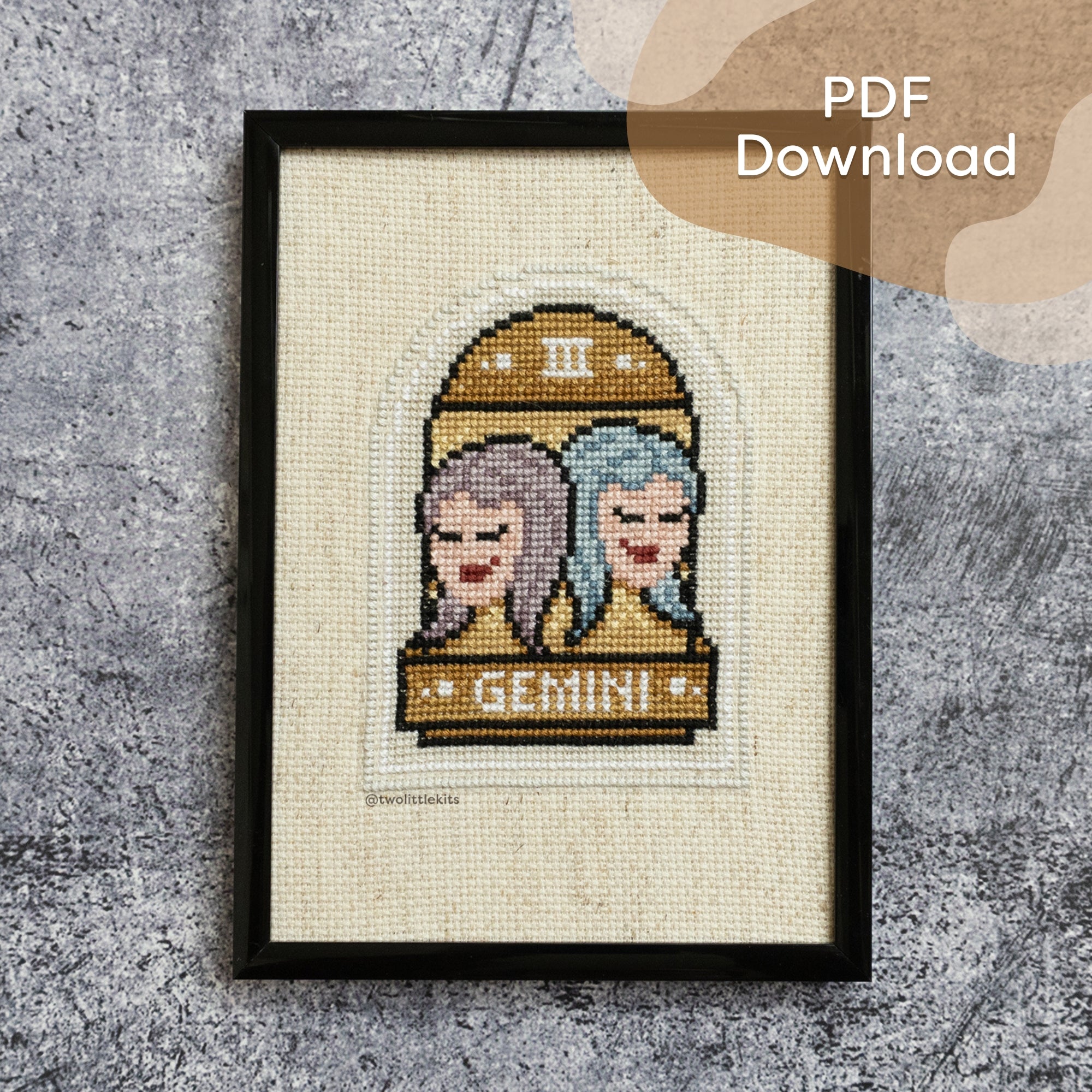 "Zodiac: Gemini" Cross-Stitch Pattern