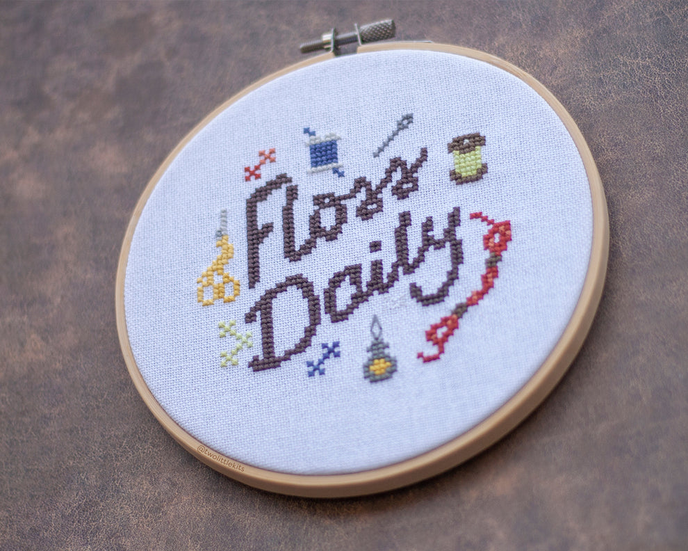 Cross-Stitch Pattern - "Floss Daily"