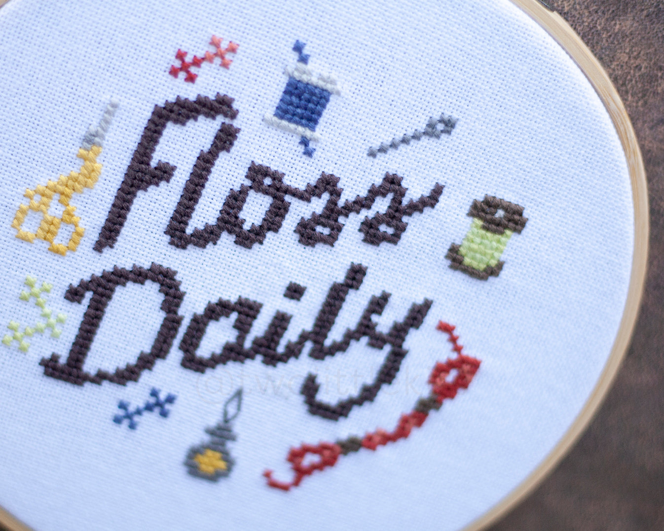 Cross-Stitch Pattern - "Floss Daily"