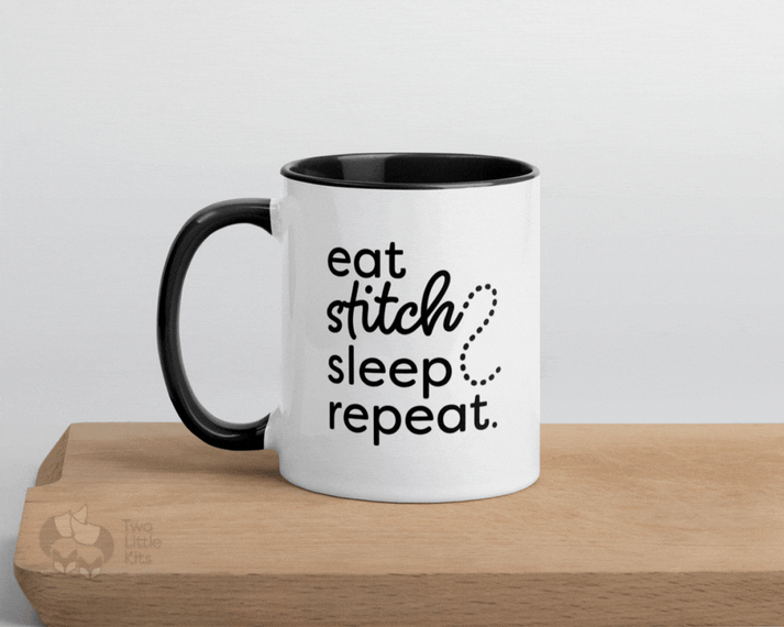 "Stitch Repeat" - Ceramic Mug